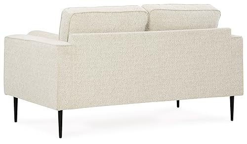 Signature Design by Ashley Hazela Contemporary Loveseat with 2 Bolster Pillows, Beige