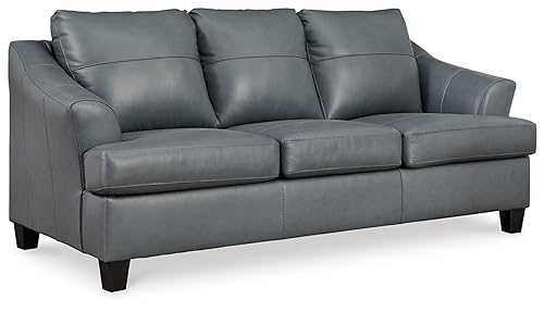 Signature Design by Ashley Genoa Sofa Sleeper, Queen Sofabed, 88"W x 38"D x 40"H, Blue Gray