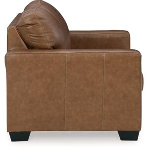 Signature Design by Ashley Bolsena Contemporary Leather Match Loveseat, Dark Brown