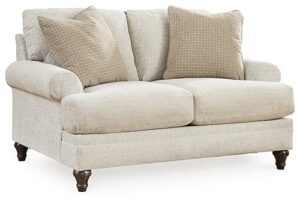 signature design by ashley valerani classic loveseat for living room, beige