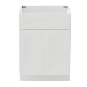 KitchenMan Bathroom Vanity Without Sink and Top 24 Inch Unassembled Bathroom Sink Cabinet not Include Handles, Double Door Bathroom Vanities for Bedroom, Living Room, Kitchen, White