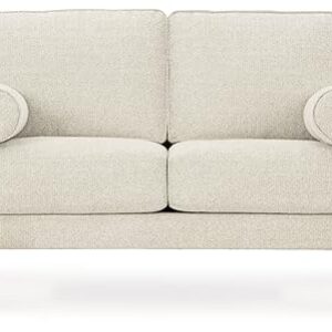 Signature Design by Ashley Hazela Contemporary Loveseat with 2 Bolster Pillows, Beige