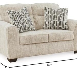 Signature Design by Ashley Lonoke Contemporary Loveseat for Living Room, Beige