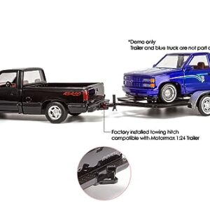 All Star Toys 1992 Chevy 454SS Pickup Truck 1/24 Scale Diecast Model Car Black with Red Interior Motormax 73203 Exclusive Edition