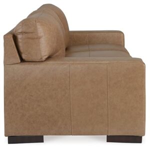 Signature Design by Ashley Lombardia Contemporary Leather Match Sofa, Light Brown