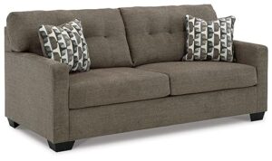 signature design by ashley mahoney contemporary tufted sofa, dark brown