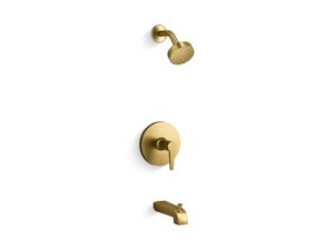 kohler k-ts97074-4y-2mb pitch rite-temp bath and shower trim kit, 2.5 gpm, vibrant brushed moderne brass