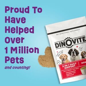 Dinovite Probiotic Supplement for Dogs - Omega 3 for Dogs - Hot Spot Relief - Skin & Coat Supplement for Dogs - 30 Day Supply (30 Day Supply, Small Dogs (1-18 lbs))