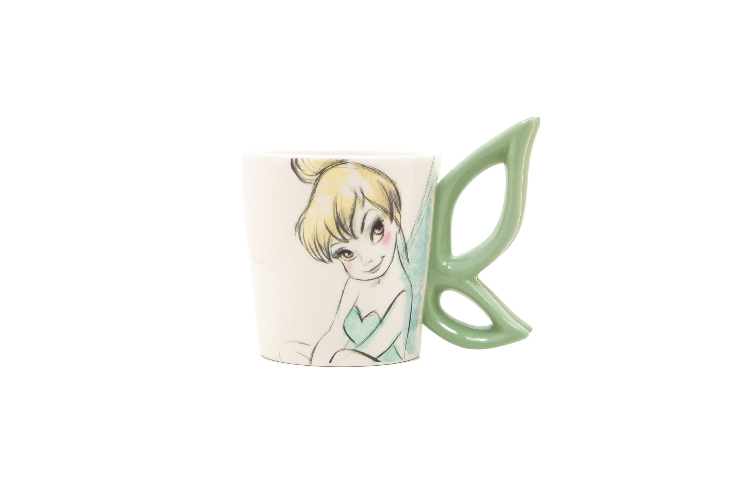 Disney Tinker Bell Winged Figural Handle Mug Kitchen Accessories | Cute Ceramic Housewarming Gifts For Men And Women And Kids | Official Licensee | 1 Set