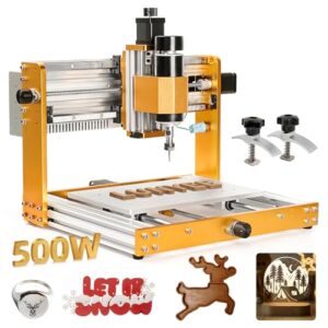 lunyee 3018 pro ultra cnc machine 500w all-metal cnc router machine, upgraded 3 axis engraver machine limit switches & emergency-stop with grbl offline control for metal, wood, acrylic, pcb mdf