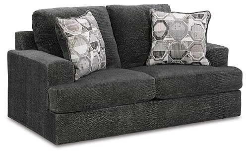 Signature Design by Ashley Karinne Casual Loveseat with Non-skid Legs, Gray