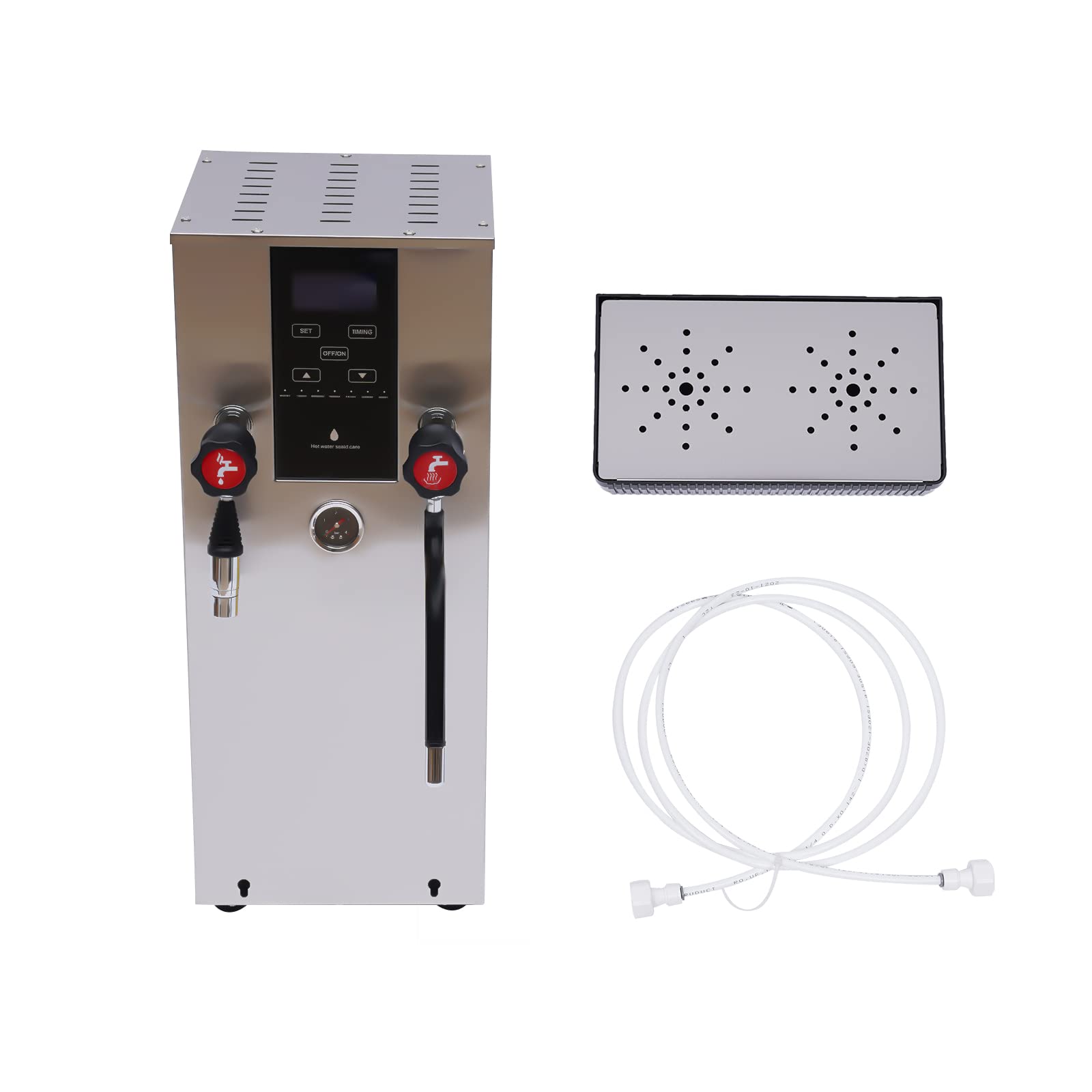 Commercial Milk Frother, 12L Stainless Steel Steam Milk Frothing Machine, Electric Milk Foam Maker Automatic Bubble Water Boiling Machine for Espresso Coffee Tea Coffee Shop Dessert Shop Hotel