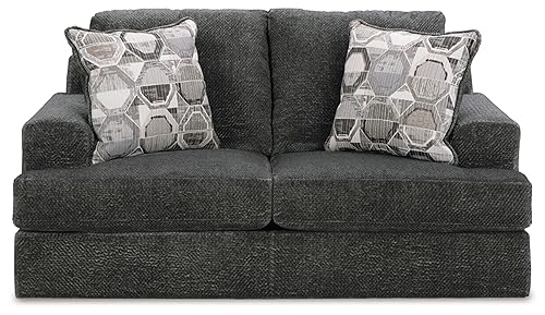 Signature Design by Ashley Karinne Casual Loveseat with Non-skid Legs, Gray