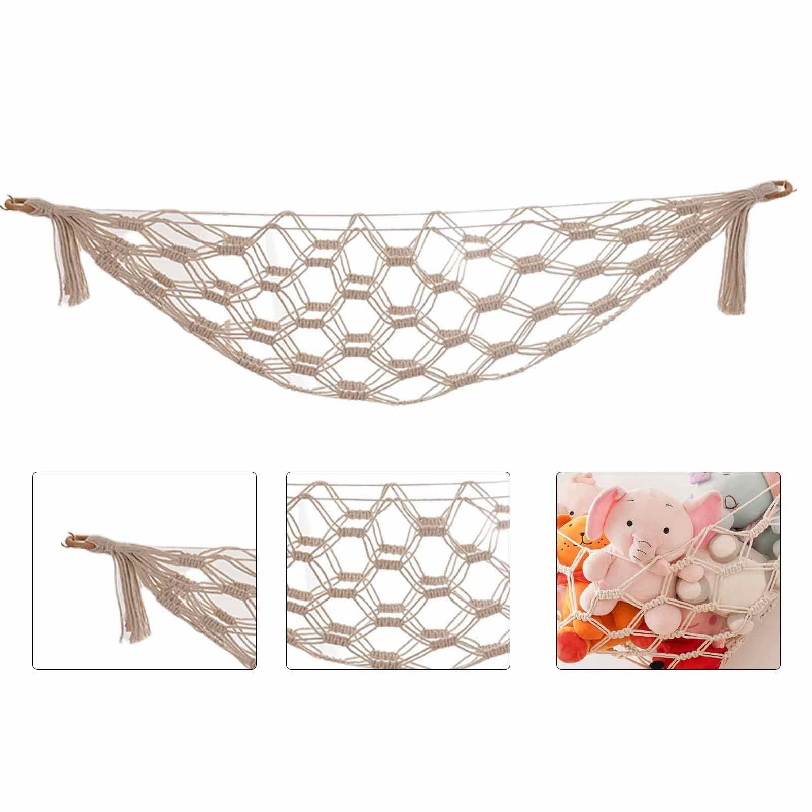 Toy Storage Hammock for Stuffed Animals Boho Storage Hammock Plush Toy Storage Net Soft Toy Net Hammock for Kids Room