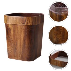 Holibanna Wood Trash Can Wastebasket Round Garbage Can Simulation Wood Rustic Waste Basket Recycling Bin Container for Bedroom, Bathroom, Kitchen, Office 10L 14L