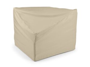 covermates outdoor corner sectional chair cover - water resistant polyester, drawcord hem, mesh vents, seating and chair covers, 34w x 34d x 30h, khaki