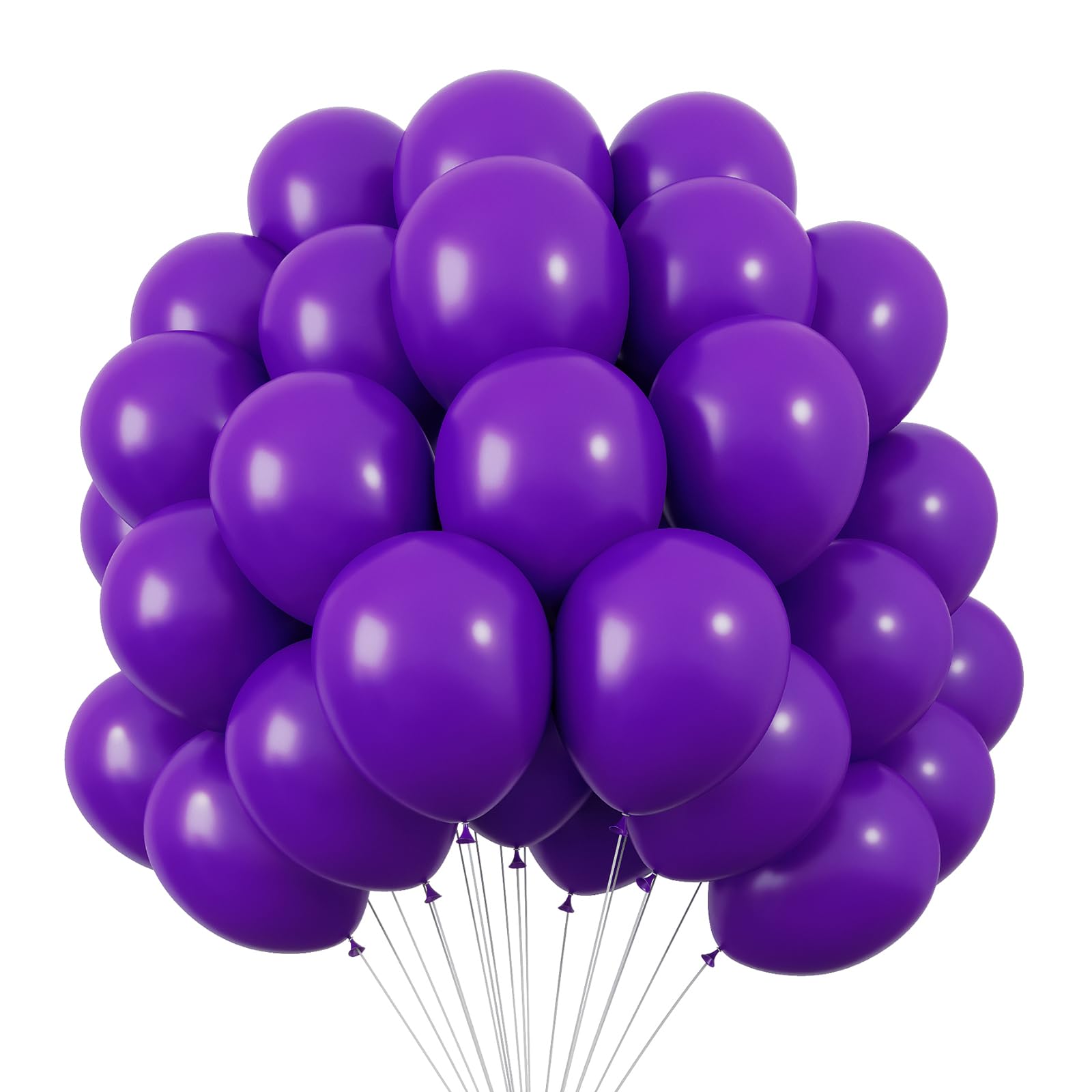 RUBFAC 120pcs Dark Purple Balloons 12 Inches Latex Balloons, Matte Dark Purple Balloons for Birthday Baby Shower Graduation Anniversary Wedding Party Supplies Arch Garland Decoration