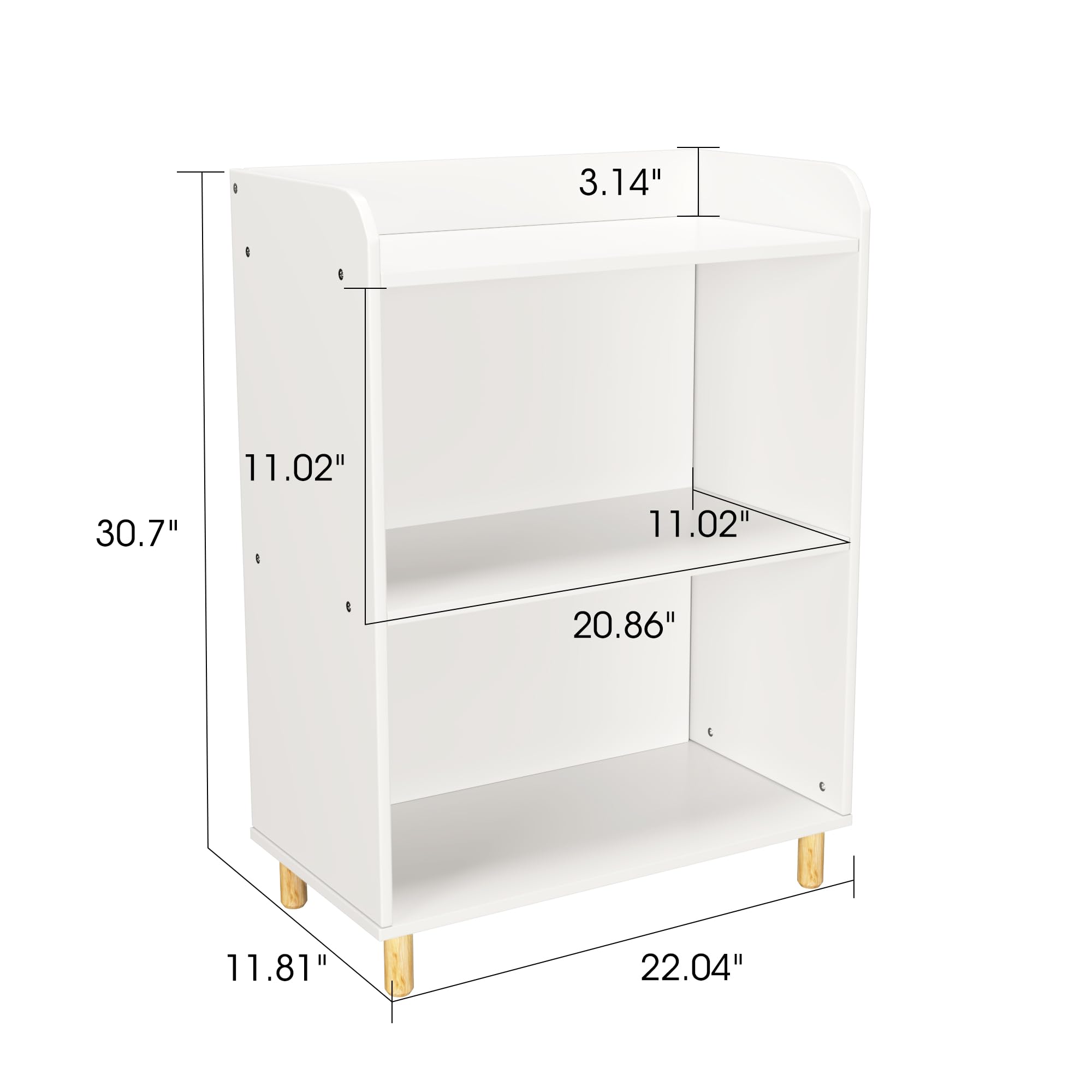 Zacis Kids Bookcase, 3-Tier Book Shelf Book RackToy Organizer Cabinet for Kids Room,Nursery, Playroom, Bedroom