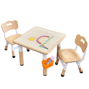 kids table and chairs, toddler table and chairs, kids table( 2 chairs ), kids table and chair set, kids table and chair set 5-8 year old, toddler table and chair set with 8 leg covers +12 color pens