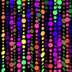 108feet neon paper garlands circle dots party hanging decorations glow in the dark neon party banner for blacklight fluorescent party supplies birthday wedding glow party decorations（9 colors）