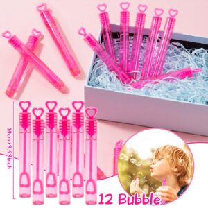 KELENO 110 Pink Party Favors Princess Birthday Supplies Straw Bubble Silicone Bracelet Keychain Tattoo Sticker Girl Kid Toy Gift Goodie Bag Stuffer Filler Makeup Party Decorations