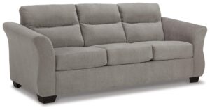 signature design by ashley miravel casual sofa for living room, light gray