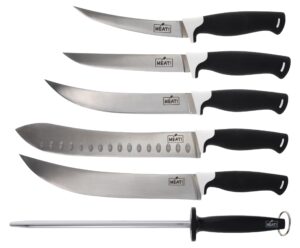 meat! butcher knives set with stainless steel blades and slip-resistant handles for meat processing