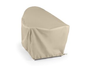 covermates outdoor rounded back adirondack chair cover - water resistant polyester, drawcord hem, mesh vents, seating and chair covers, 32w x 34d x 38h, khaki