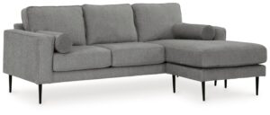 signature design by ashley hazela contemporary sectional sofa couch with chaise lounge, gray