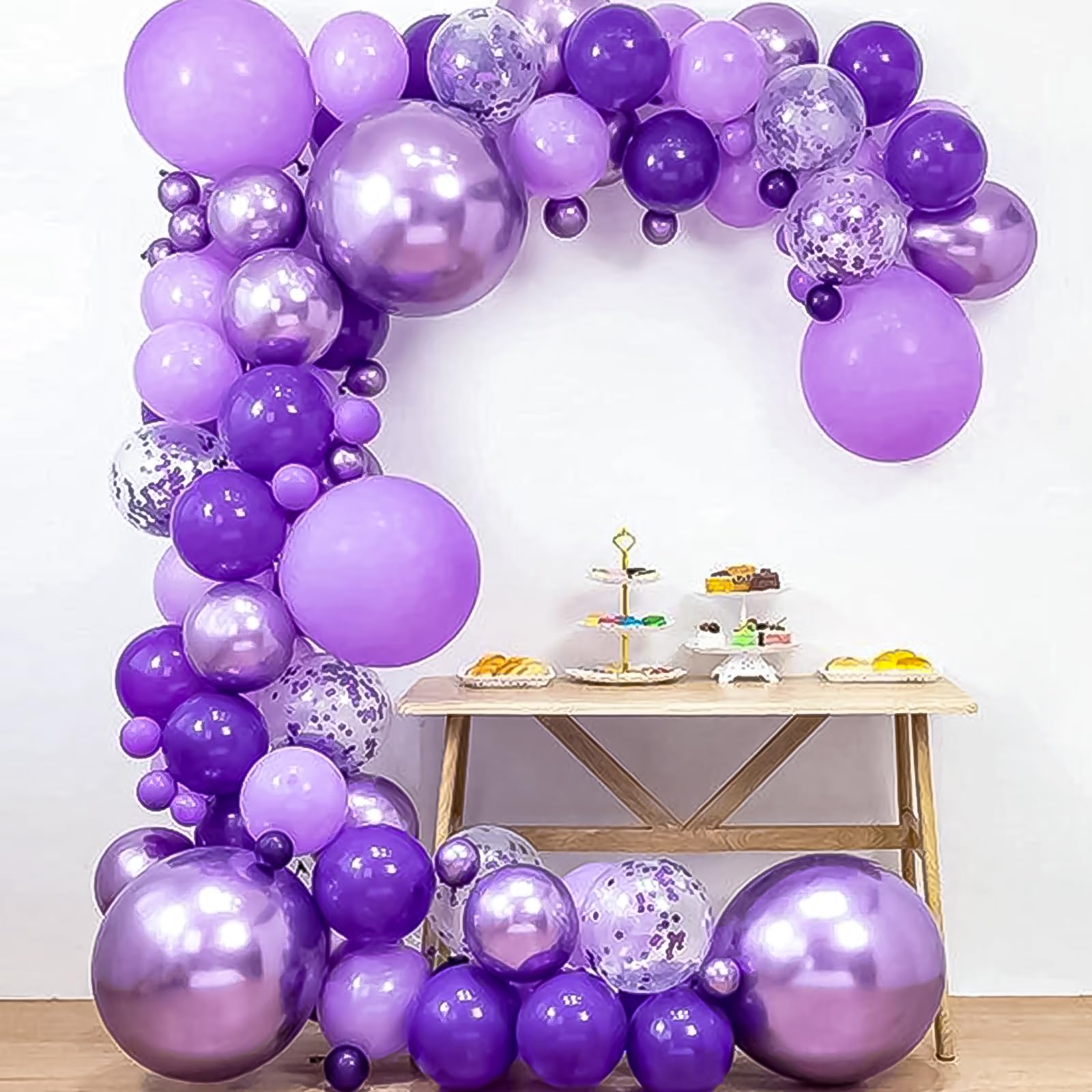 RUBFAC 120pcs Dark Purple Balloons 12 Inches Latex Balloons, Matte Dark Purple Balloons for Birthday Baby Shower Graduation Anniversary Wedding Party Supplies Arch Garland Decoration