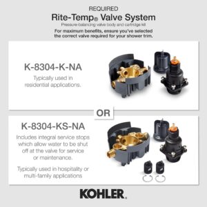 Kohler K-TS97074-4Y-2MB Pitch Rite-Temp Bath and Shower Trim Kit, 2.5 GPM, Vibrant Brushed Moderne Brass