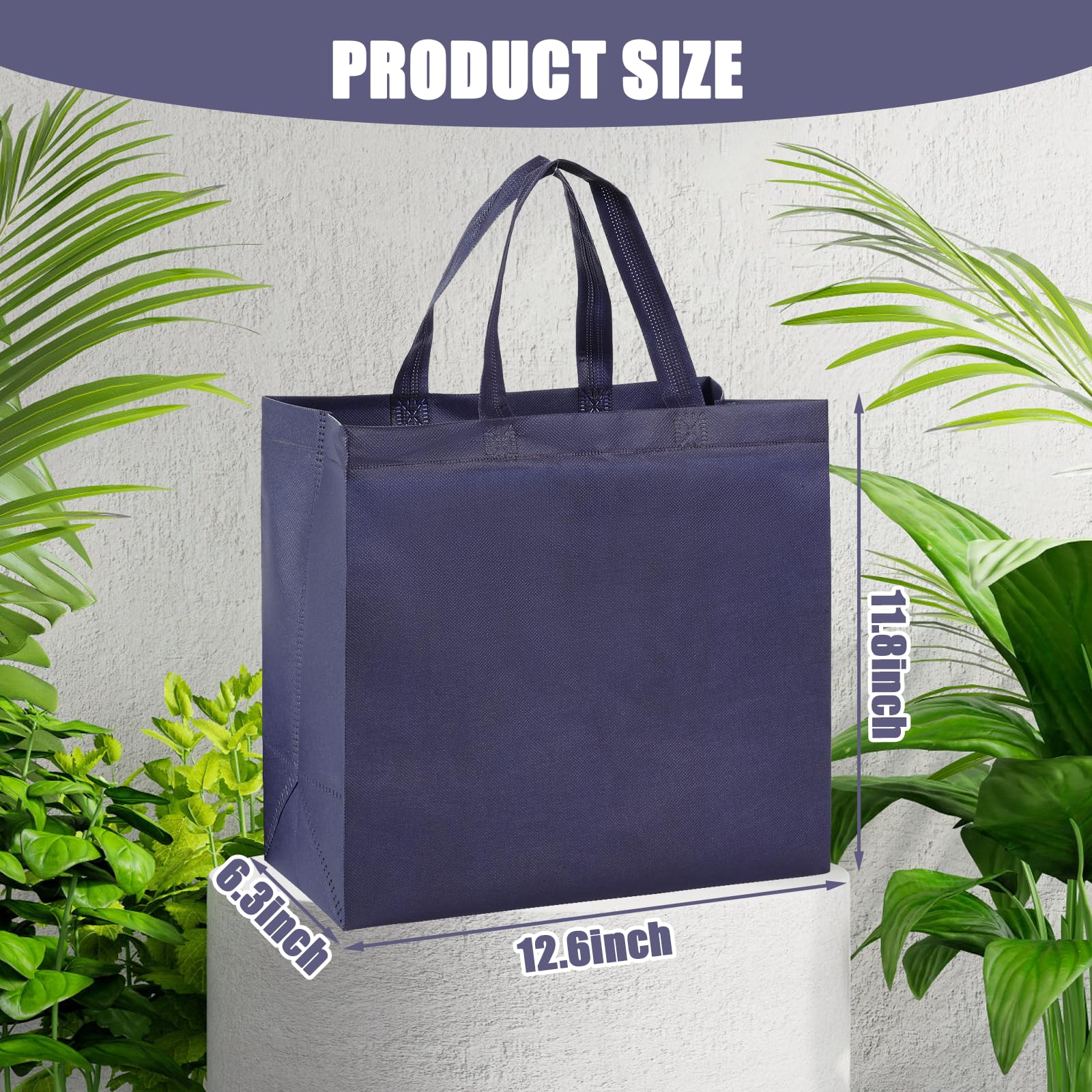 50Pcs Reusable Non Woven Shopping Bags Reusable Totes Foldable Bag Bulk with Handles Large Reusable Shopping Bags for Boutiques