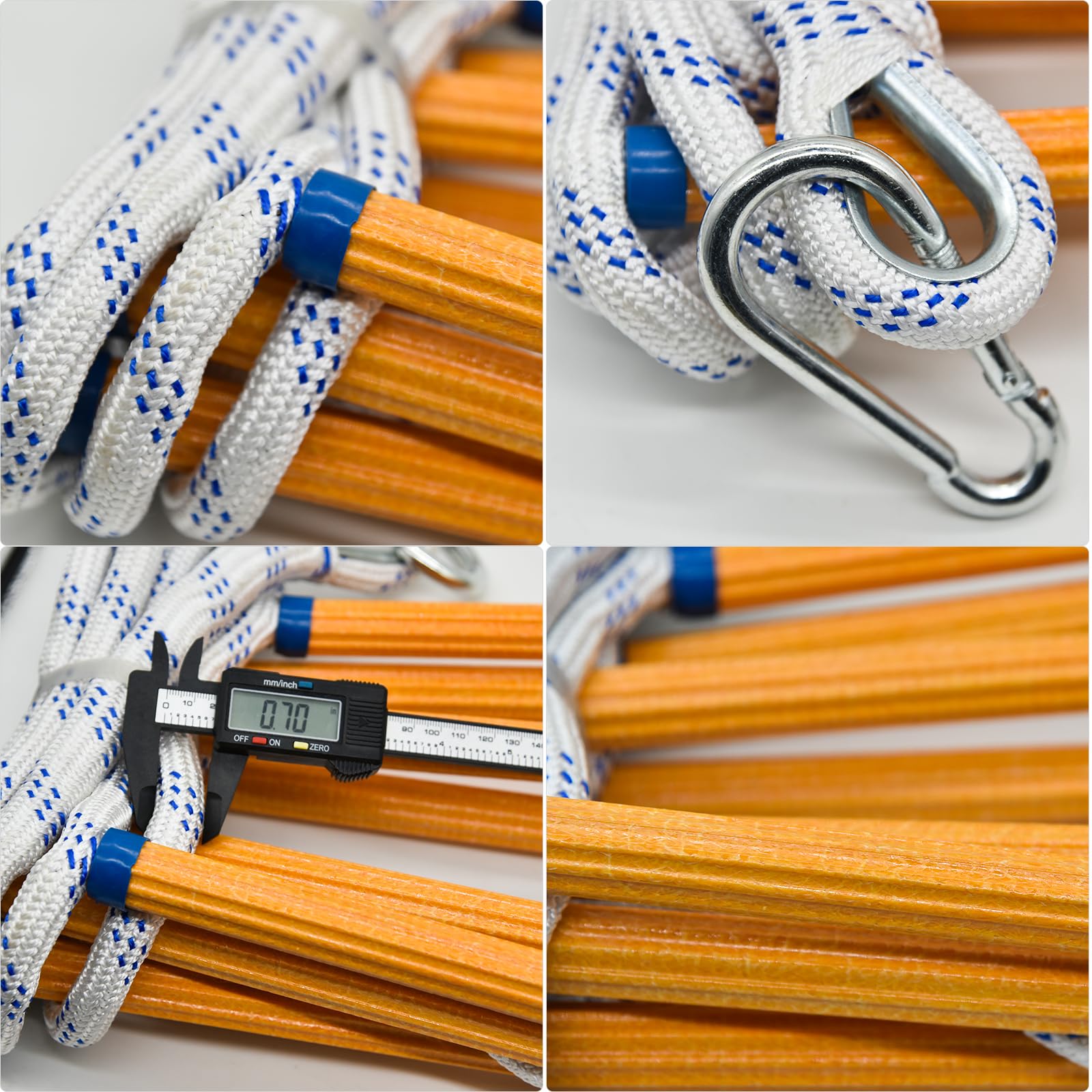 16ft Fire Escape Ladder Rope Ladder Fire Escape Emergency Fire Escape Ladders for 2-3 Story Homes