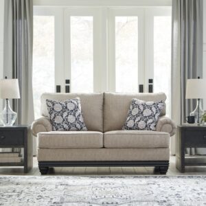 Signature Design by Ashley Elbiani Classic Loveseat for Living Room, Light Gray