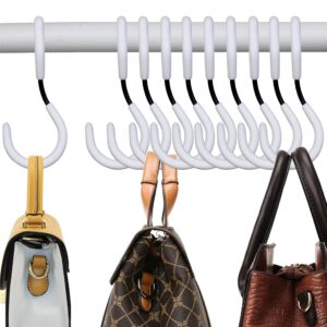 echinff 10 pack s hooks for hanging,heavy duty s shaped hooks with 2 extra protective covers,bathroom hook,kitchen hooks,closet s hooks for purse,jeans,plants,pots,pans,cups,towels and bags