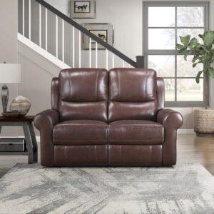 lexicon jaunt wall-hugger power double reclining loveseat, brown