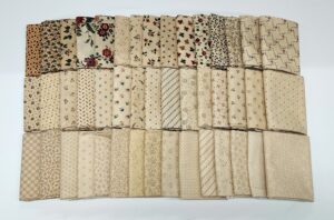 10 fat quarters - kansas troubles by moda (creams, neutrals, light colors only) fat quarter bundle calico floral flowers classic reproduction style quality quilters assorted cotton fabrics