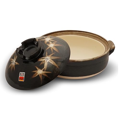 Yokkaichi Banko-yaki Donabe Clay Pot : Elegant Autumn Leaf Earthenware Pot – Microwave and Oven safe－Perfect for Stewed & Hot Pot Dishes, Made in Japan (8)