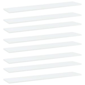 loibinfen set of 8 bookshelf boards replacement panels storage units organizer display shelves, white 39.4"x7.9"x0.6" engineered wood -aa