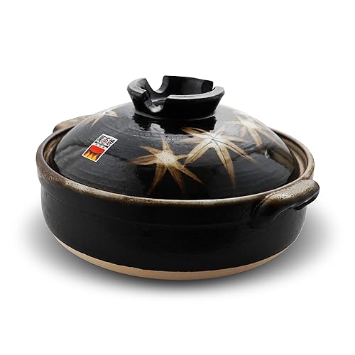 Yokkaichi Banko-yaki Donabe Clay Pot : Elegant Autumn Leaf Earthenware Pot – Microwave and Oven safe－Perfect for Stewed & Hot Pot Dishes, Made in Japan (8)