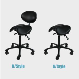 SFKLYU Ergonomic Saddle Stool Medical Dental Stool Adjustable Split Seat Saddle Stool for Dental, Lab, Salon Massage, Home and Office,B