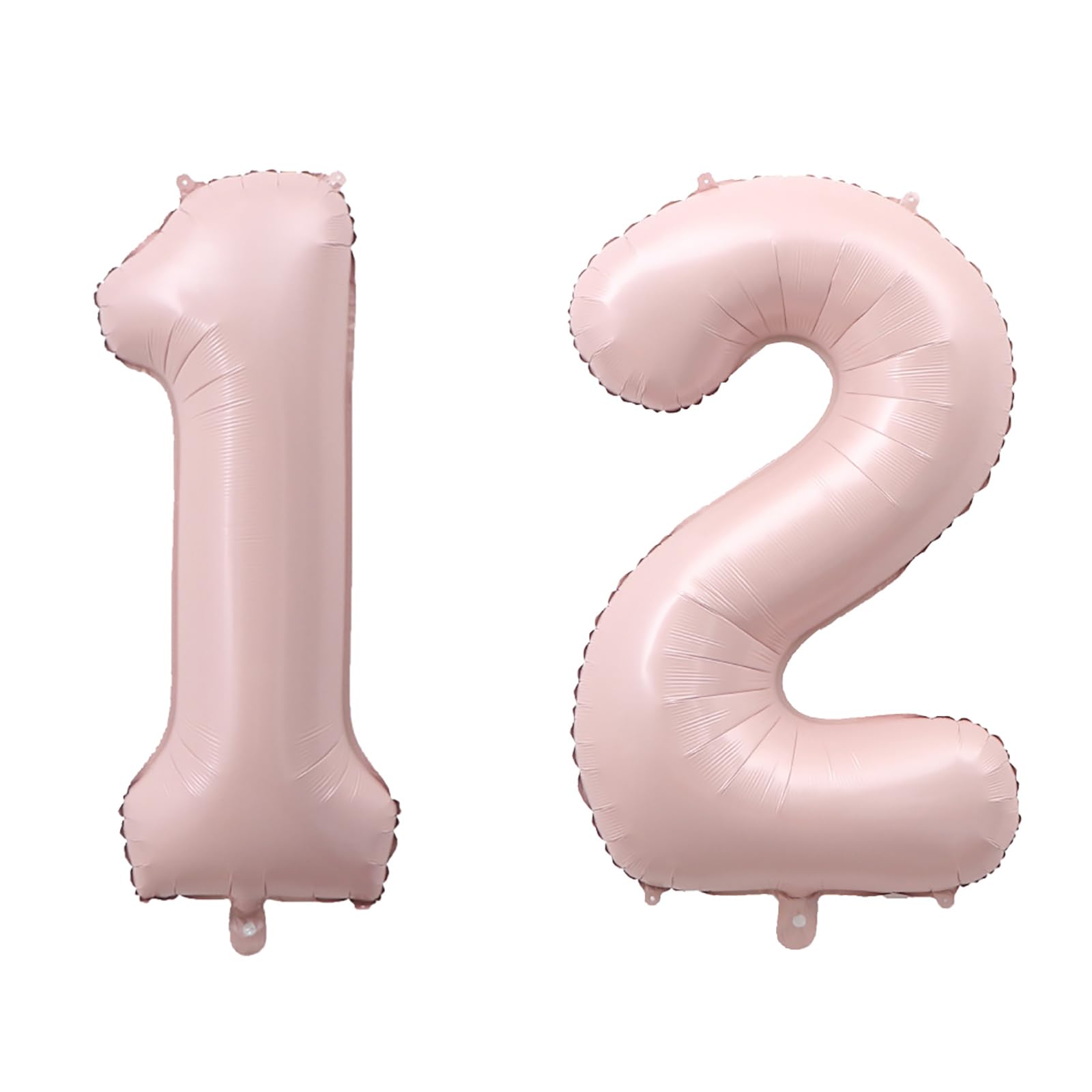 YFHVJTKO 40 Inch Number 12 Foil Balloons 12th Celebration Decorations for Happy 12th Birthday Party Wedding Bridal Shower Engagement Photo Shoot Anniversary Decoration, Number 12 Baby pink Balloon