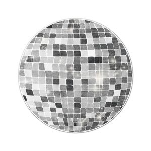 round area rugs,disco super soft retro non-slip carpet door mat for bathroom bedroom bath bedside floor mats (grey,4 feet)…