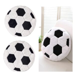 jporshu 2pcs sports pillow fluffy soft throw pillow toy ，soccer plush pillow sport theme cushion stuffed pillow, sphere pillow toys gift for kids boy girls children room decoration(soccer)