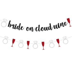 20pcs bride on cloud wine banner, bachelorette party decoration, wedding bride garland, bridal shower decorations, wine theme funny sign