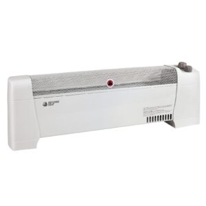 beyond heat electric baseboard heater, 1500w convection heater with adjustable thermostat and overheat protection, slient operation heater for indoor use, white