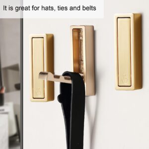 macikwon Foldable Gold Wall Hooks,Heavy Duty Wall Hooks for Hanging Coats Towels Backpacks Bags Brushed Gold Towel Hooks in The Bathroom,Closet,Entryway,Pool and Kitchen.(Gold, 4)