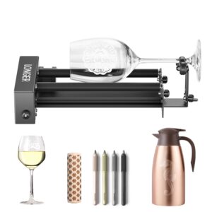 longer laser engraver rotary roller with bracket, y-axis rotary roller 360° rotation for laser engraver engraving cylindrical objects tumblers cans cups bottles, compatible with 99% of laser engraver