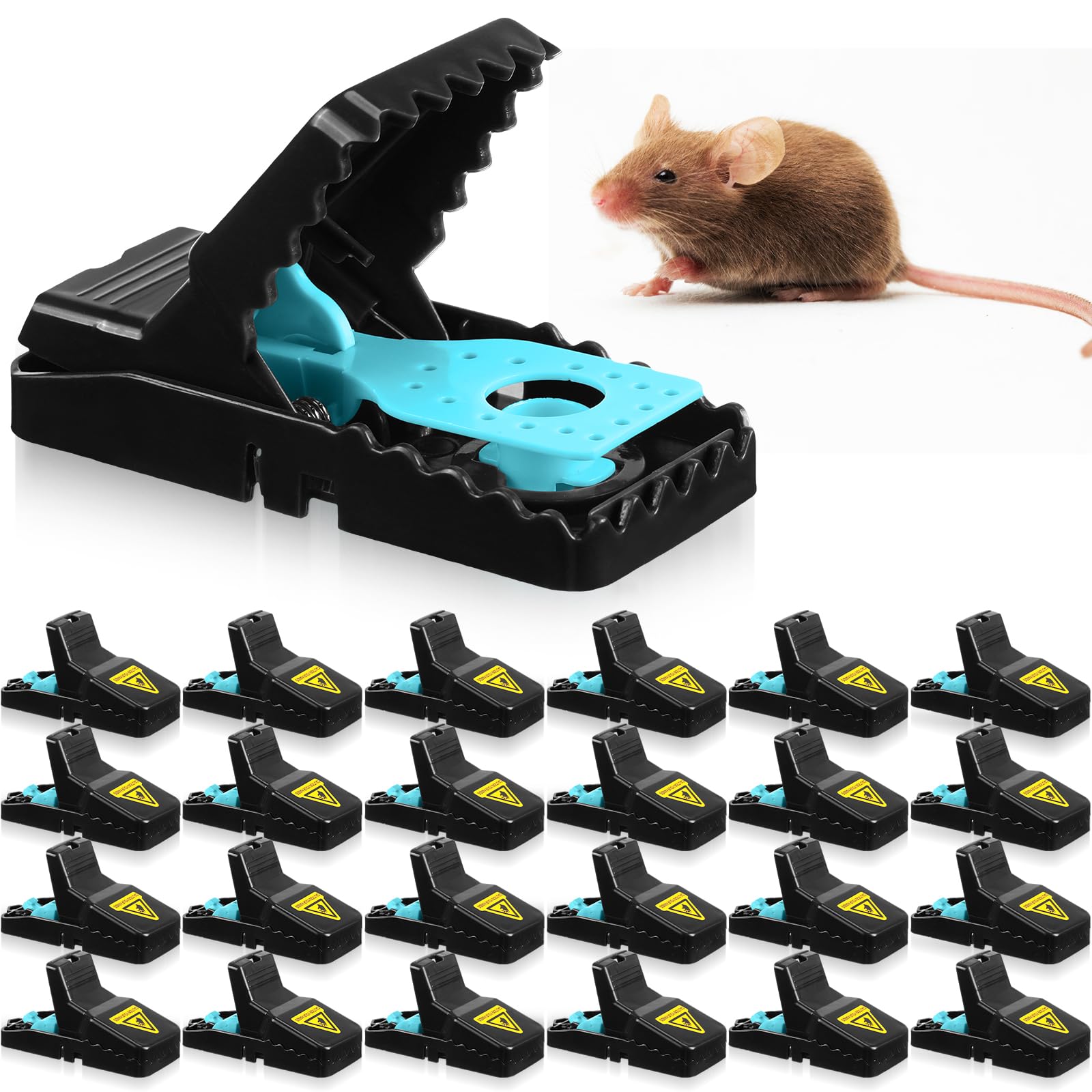 Kittmip 24 Pcs Mouse Traps for House Indoor Outdoor, Small Mice Traps Reusable Mousetrap Quick Effective Mouse Catcher for Home Garage