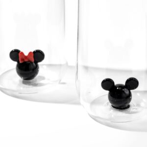 JoyJolt Disney Mickey Mouse, Icon Highball Glass 2pc Glass Drinking Glasses. 14oz Tall Glasses for Drinks. Cocktail Glasses, Disney Glassware, Disney Gifts, Disney Collectibles for Adults